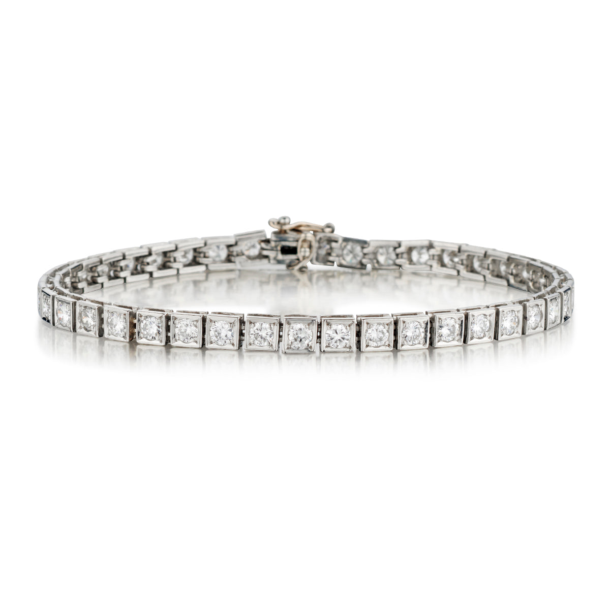 Platinum and Diamond " Tennis Bracelet ". 4.00ct Tw – Van Rijk