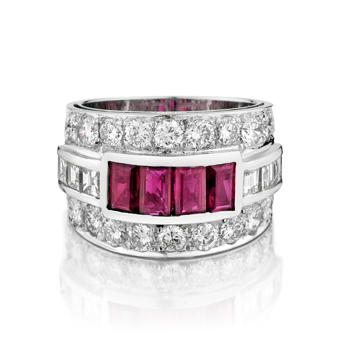18kt White Gold Ruby and Diamond Ring. – Van Rijk