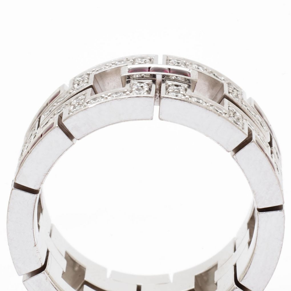 Cartier Diamond & Ruby 'Le Baiser du Dragon' White Gold Ring – Van Rijk