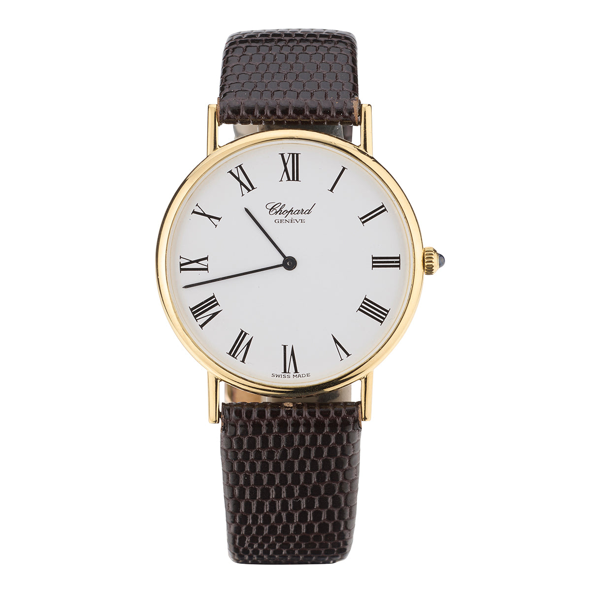 Chopard 18kt Yellow Gold Ulta-Slim Wristwatch on Leather Band. | Van ...