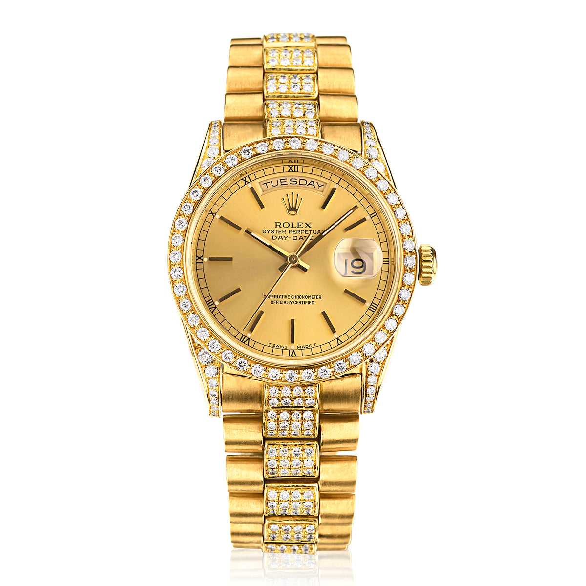 Rolex 18kt Yellow Gold Day / Date Presidential Diamond Watch. Ref:1823 ...