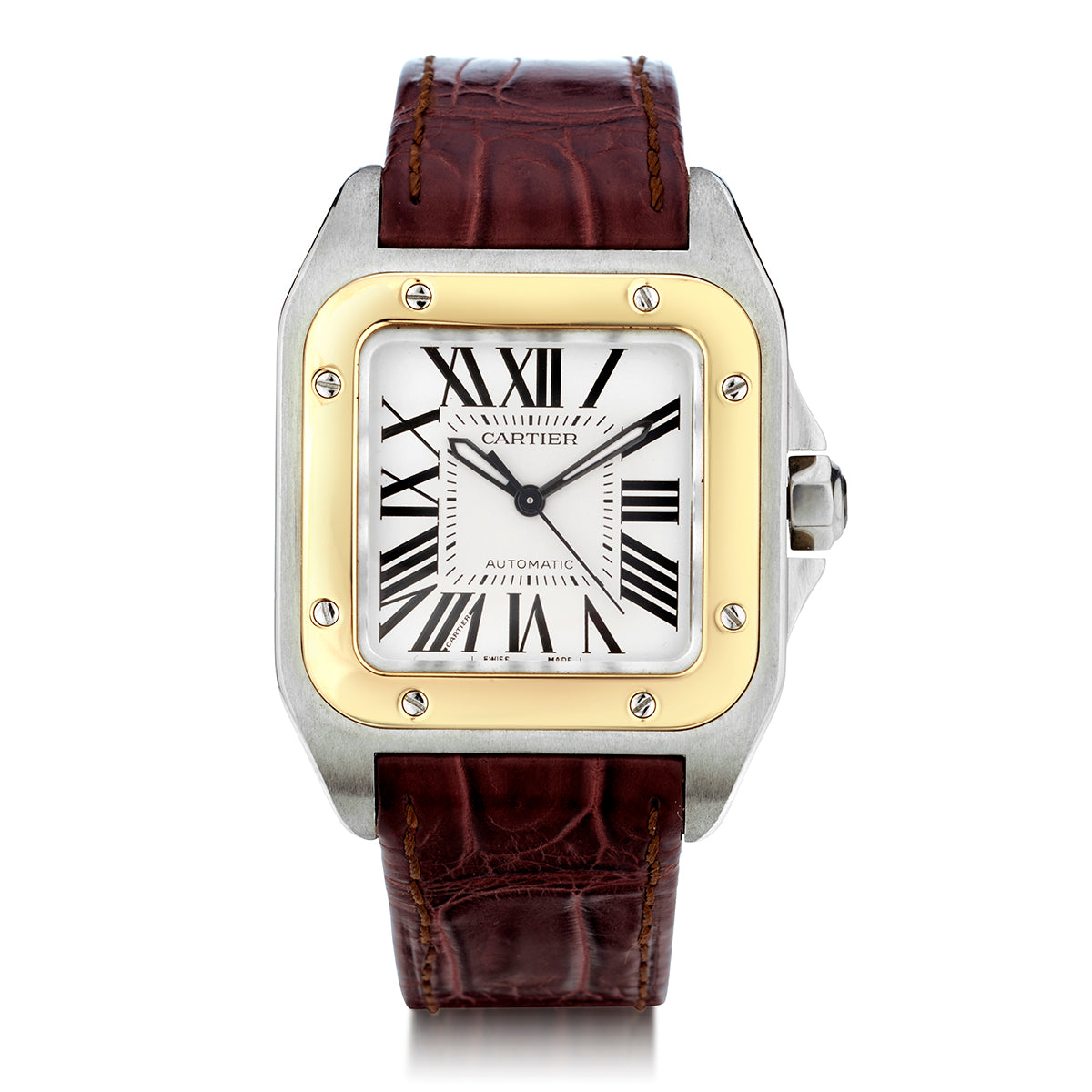 Cartier Santos 100 in Steel and 18kt Pink Gold. Ref: 2878 – Van Rijk