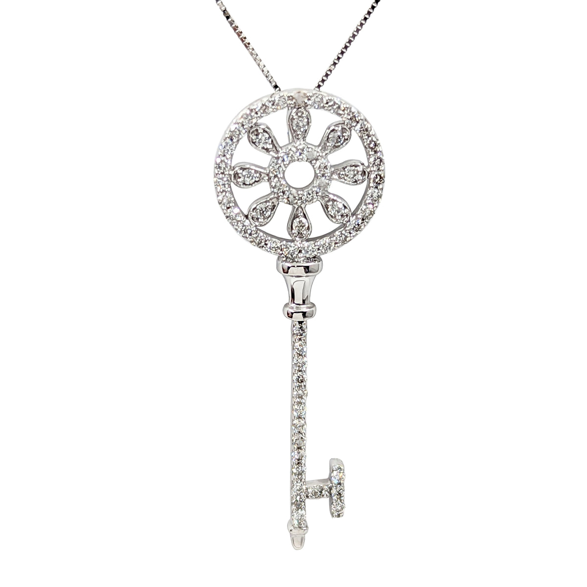 14kt White Gold Diamond Key to the House / Graduation Pendant – Van Rijk