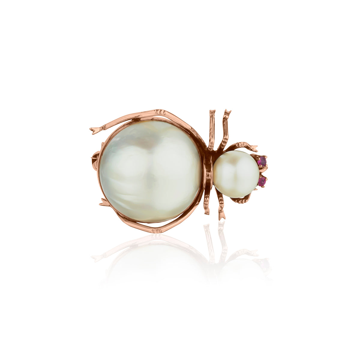 14kt Yellow Gold Pearl "ANT" Brooch. – Van Rijk