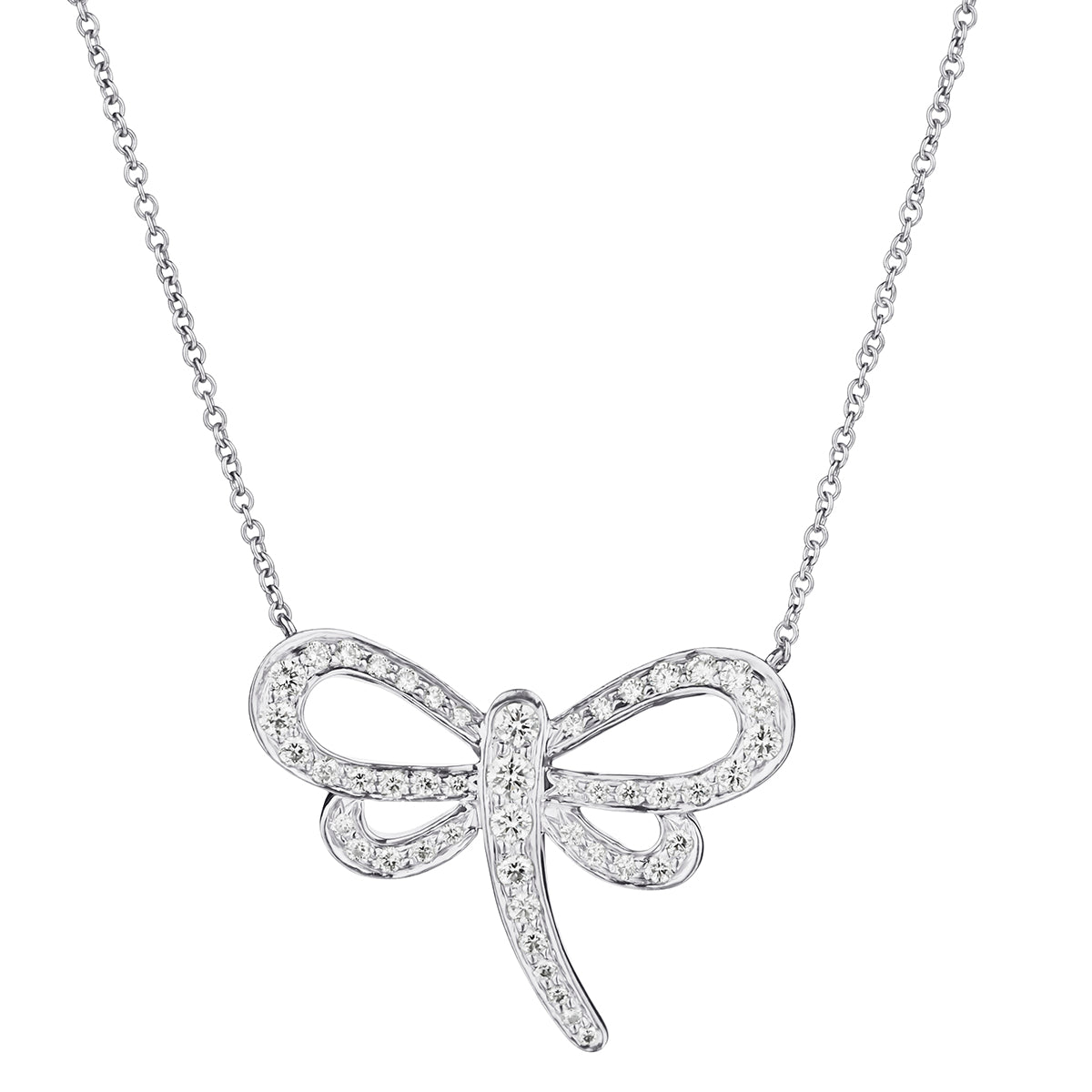 Tiffany & Co Platinum Diamond Dragonfly Necklace. Rare – Van Rijk