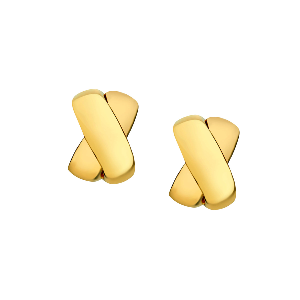 Impressive 14kt Yellow Gold "X" Earrings. Post and Omega back closure ...