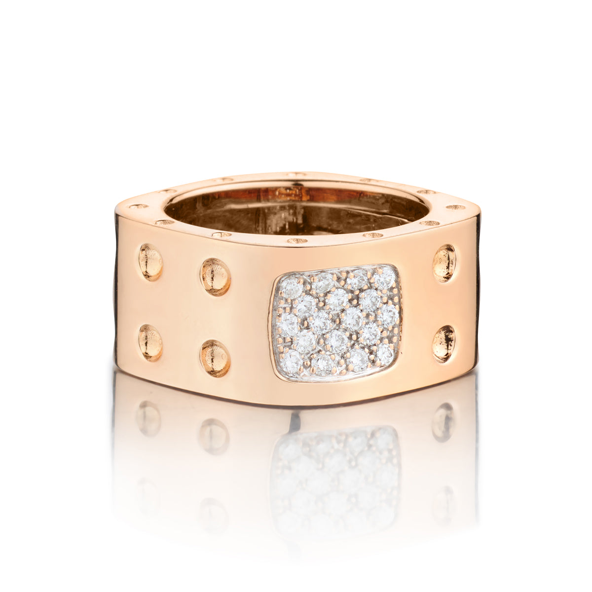 Roberto Coin Pois Mois Diamond Ring. 18kt Rose Gold – Van Rijk