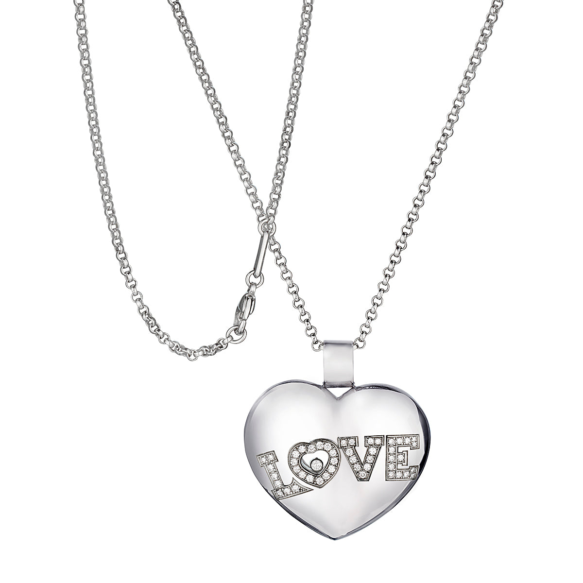Chopard Large Heart "Happy Diamond" Pendant. 18kt White Gold | Van Rijk ...