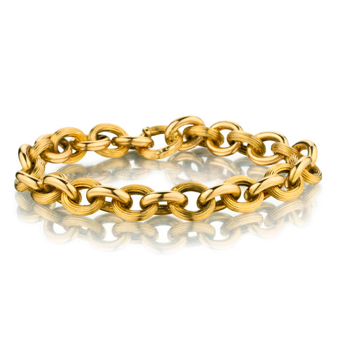 Unisex 18kt Yellow Gold Open Link Bracelet. Weight: 17.5 Grams – Van Rijk