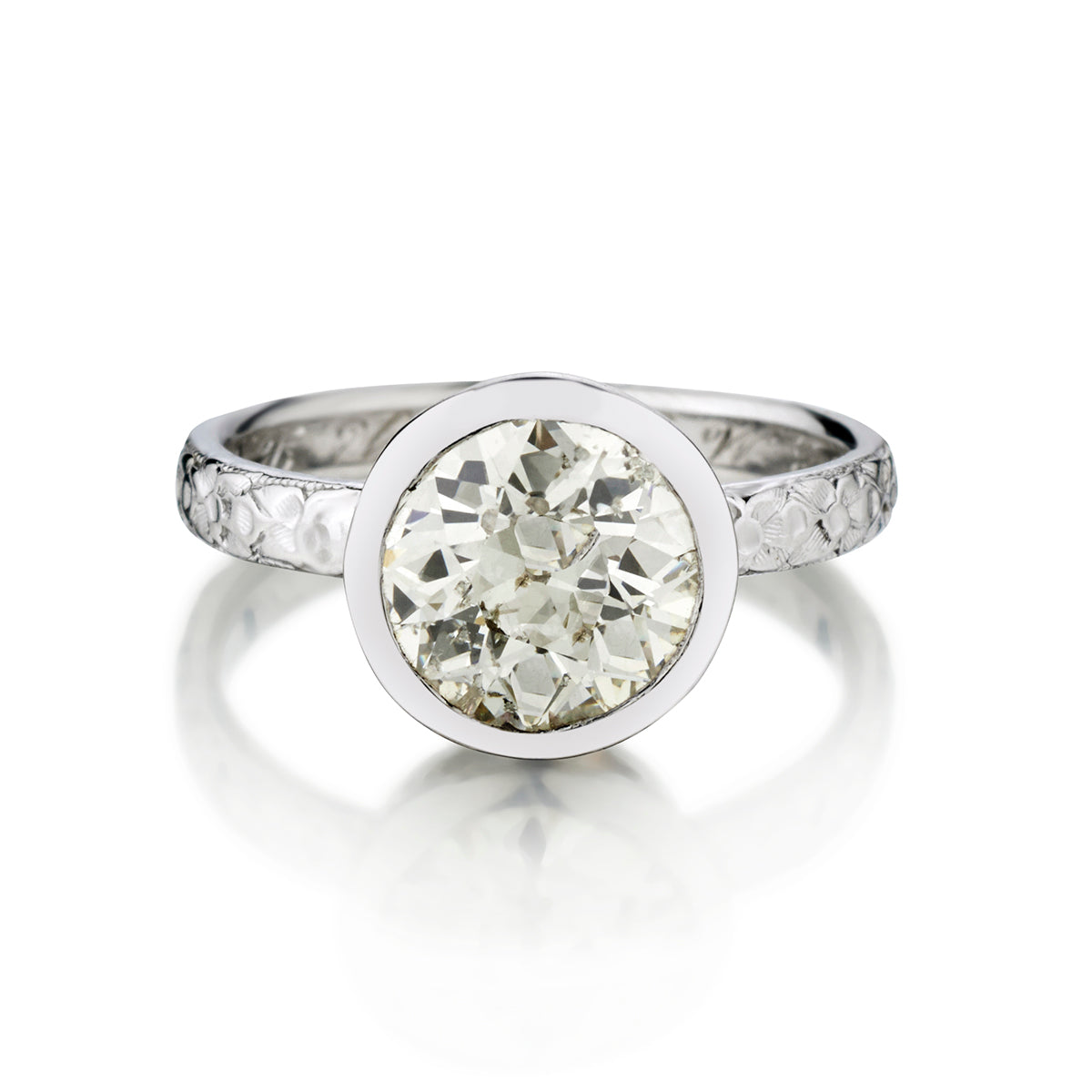 Platinum Diamond Vintage Solitaire Ring. 2.55ct European Cut – Van Rijk