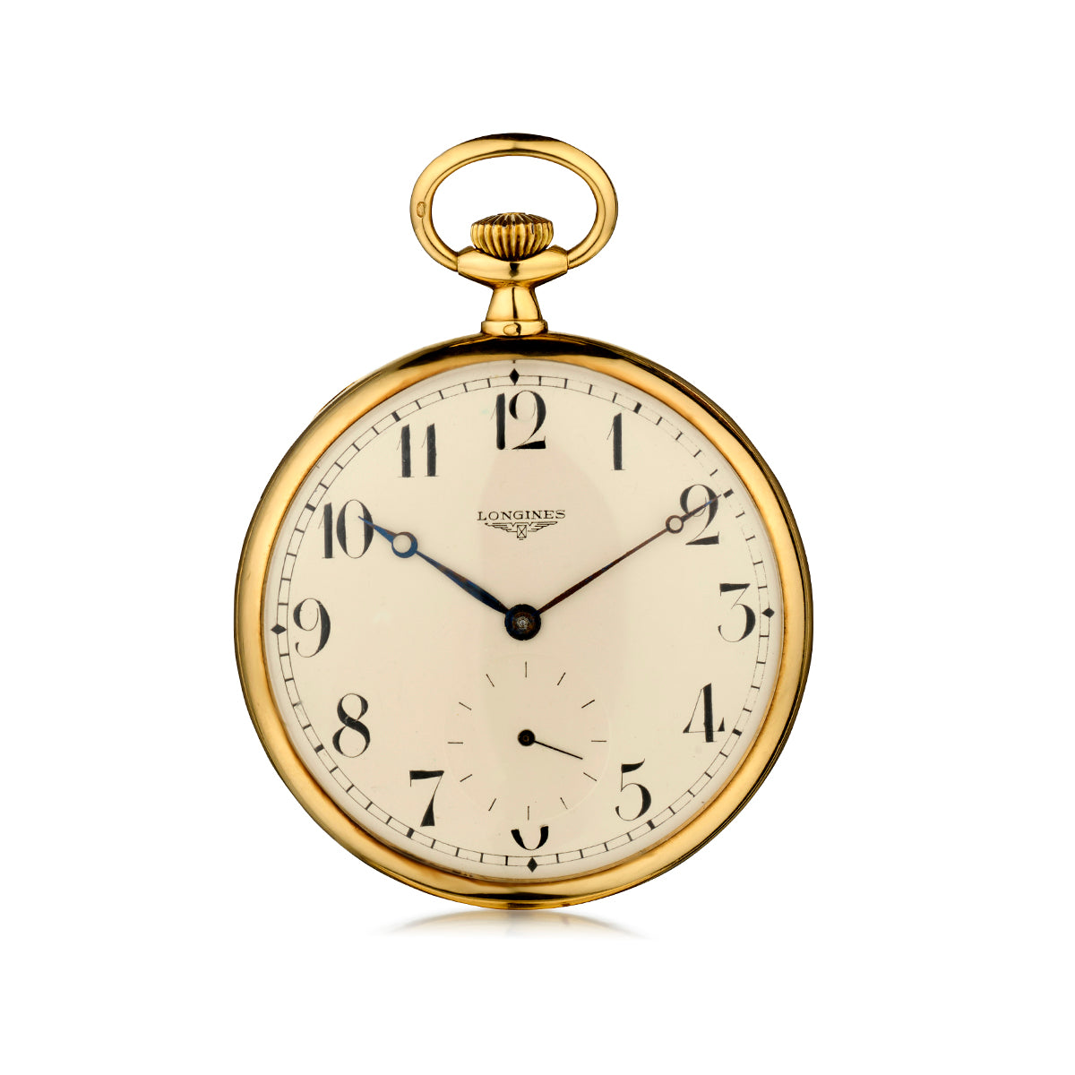 Longines Vintage Open Face Pocket Watch. 18kt Yellow Gold – Van Rijk