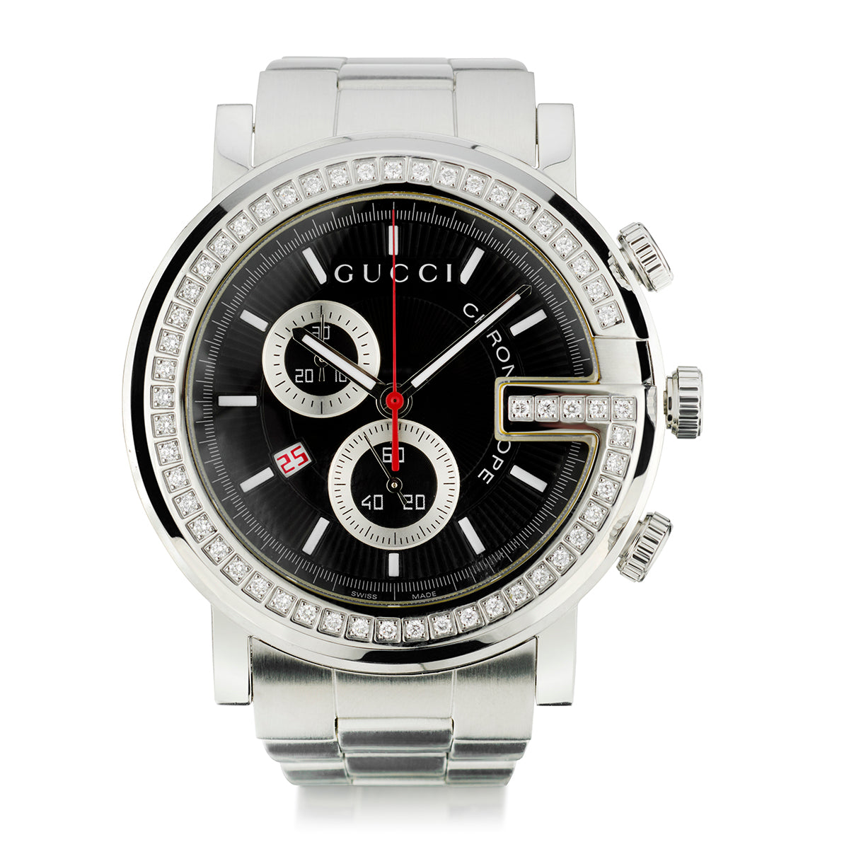 Gucci Quartz Chronograph Watch With Diamond Bezel. Ref: 101G – Van Rijk
