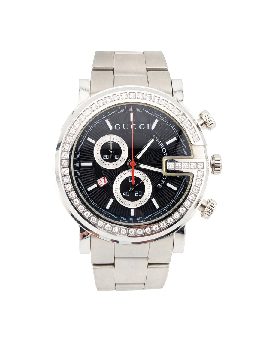 Gucci Quartz Chronograph Watch With Diamond Bezel, Ref: 101G – Van Rijk