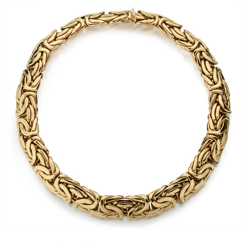 Yellow Gold Heavy Byzantine Link Chain Necklace – Van Rijk