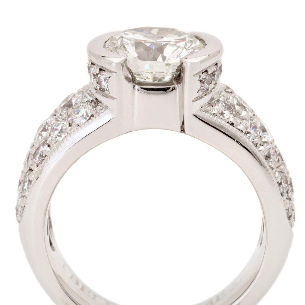 2.95 Carat Round Brilliant Cut Half-Bezel Wide Ring | Van Rijk Estate ...