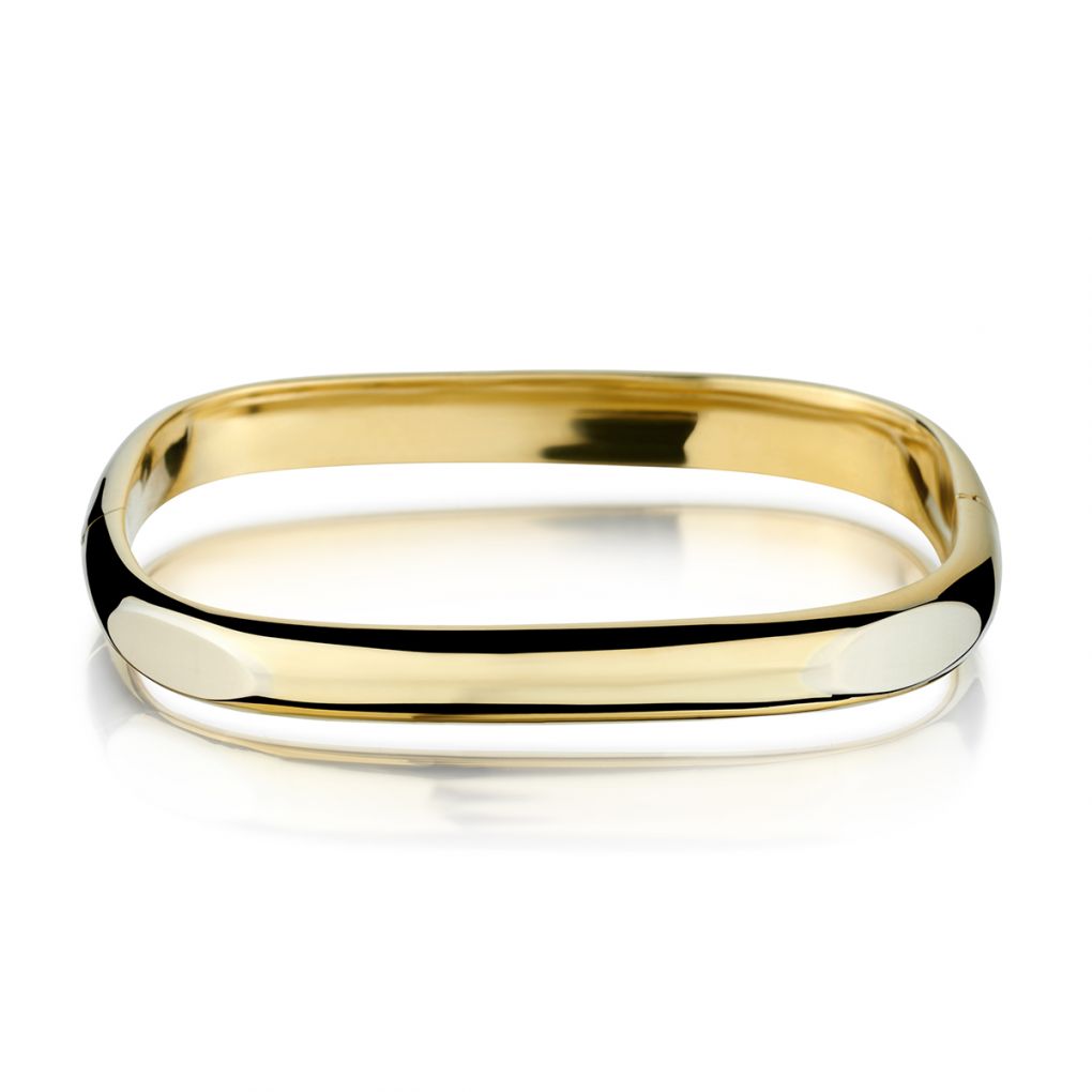 18KT Yellow Gold Modern Square-Shaped Bangle – Van Rijk