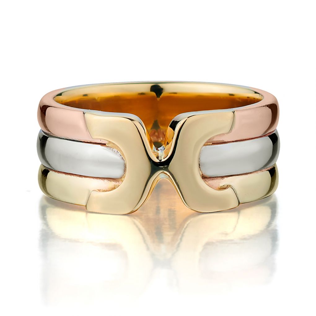 Tri -colour Band in 14kt Gold. – Van Rijk