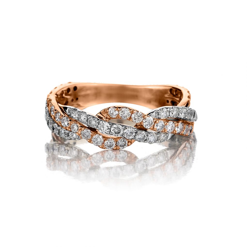 1.00 Carat Total Weight Round Brilliant Cut Diamond Twirl Ring – Van Rijk