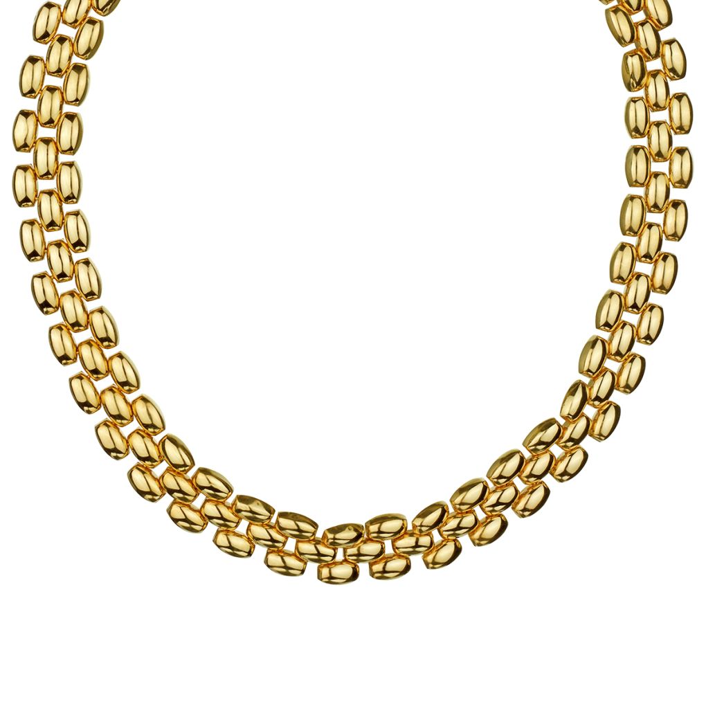 Ladies 18kt Yellow Gold "Panthere Style" Choker /Chain Necklace. | Van ...