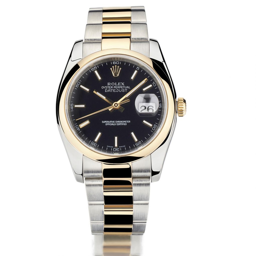 Rolex Oyster Perpetual Two-Tone Datejust Black Dial 36MM Watch – Van Rijk