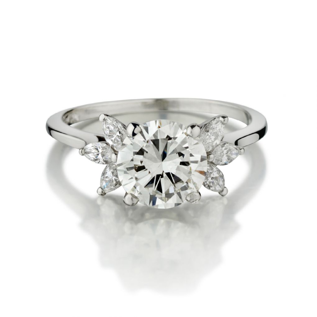 Birks 2.15 Carat Round Brilliant Cut Diamond Platinum Engagement Ring ...