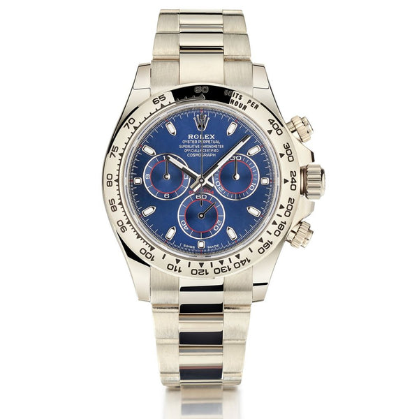 Rolex Cosmograph Daytona White Gold Blue Dial Watch – Van Rijk