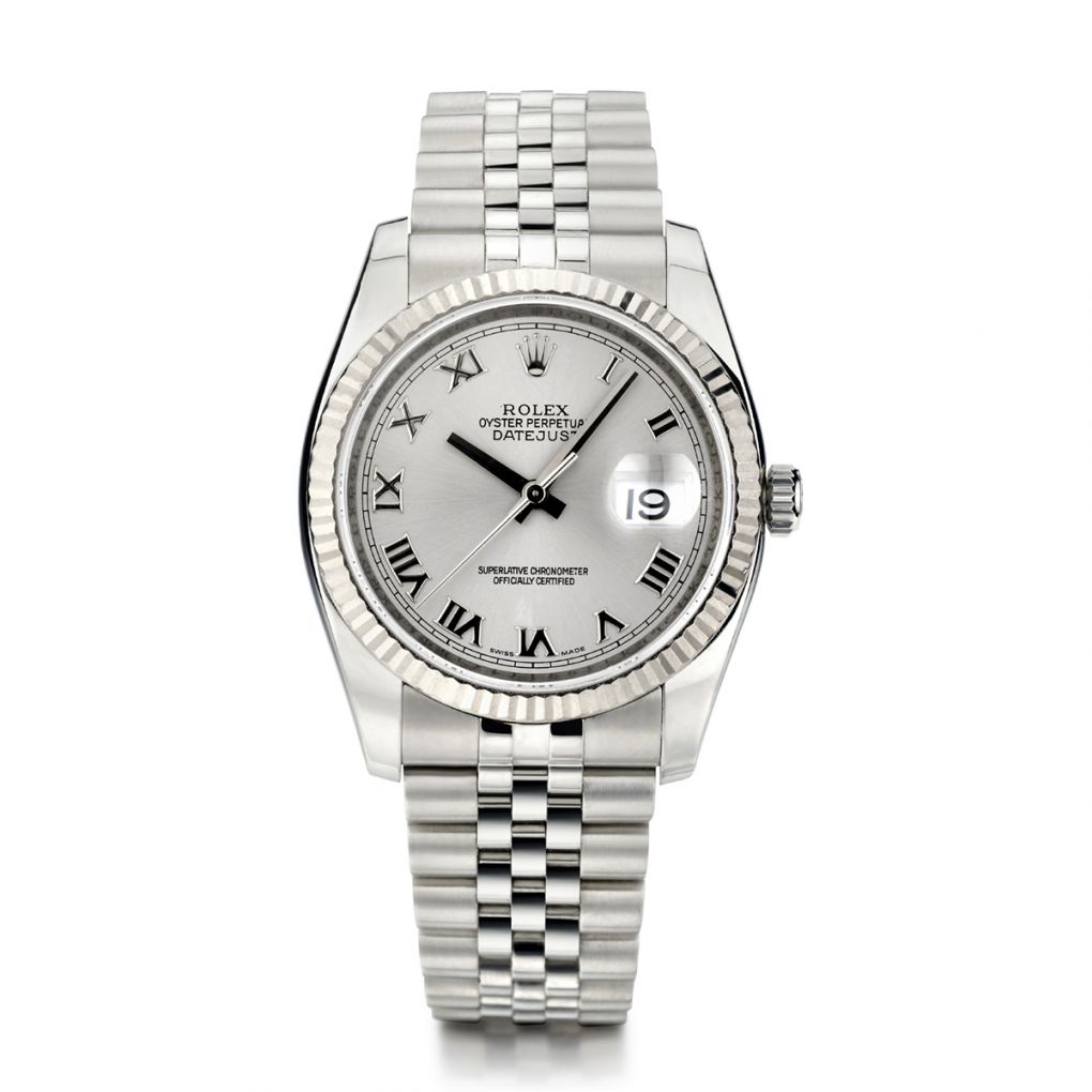 Rolex Oyster Perpetual Datejust Silver Dial 36MM S/S Automatic Watch ...