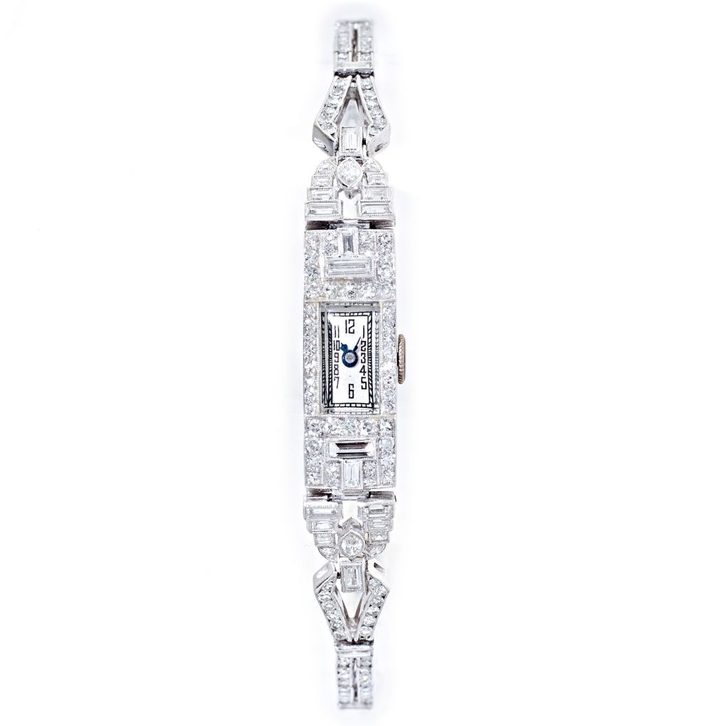 Henry Sandoz Art Deco Diamond-Set & Platinum Watch – Van Rijk