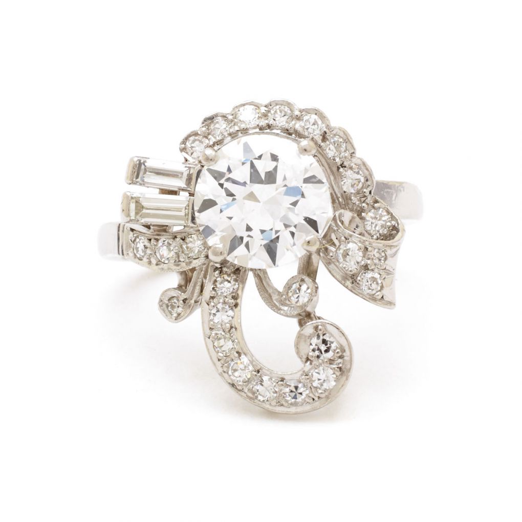 Birks Vintage 1.75 Carat European Cut Diamond Platinum Ring | Van Rijk ...