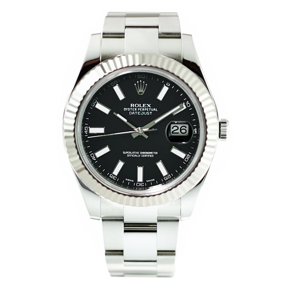 Rolex Steel Datejust II Black Dial White Gold Bezel Watch | Van Rijk ...