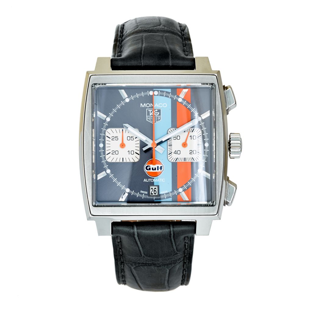 TAG Heuer Monaco 'Gulf' Chronograph Stainless Steel Watch – Van Rijk