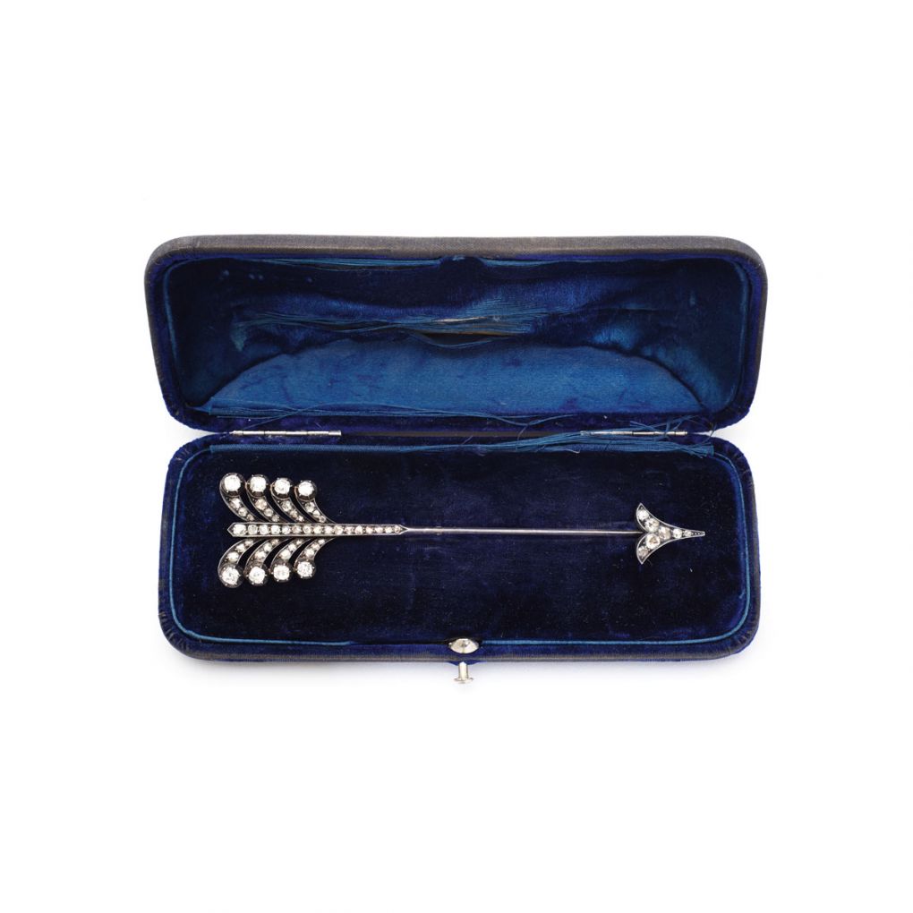 Victorian Old-Mine Cut & Rose Cut Diamond Arrow Brooch – Van Rijk