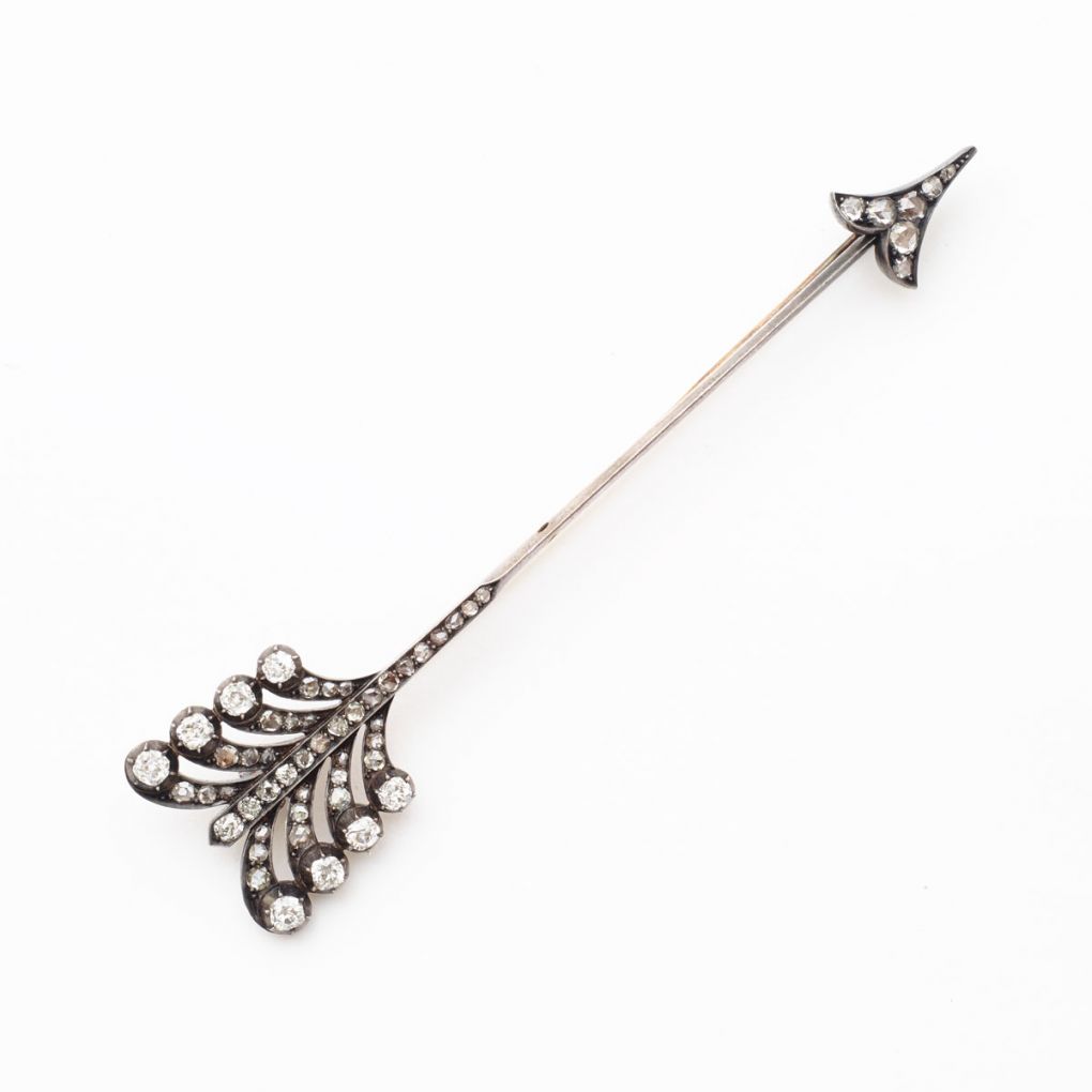 Victorian Old-Mine Cut & Rose Cut Diamond Arrow Brooch – Van Rijk