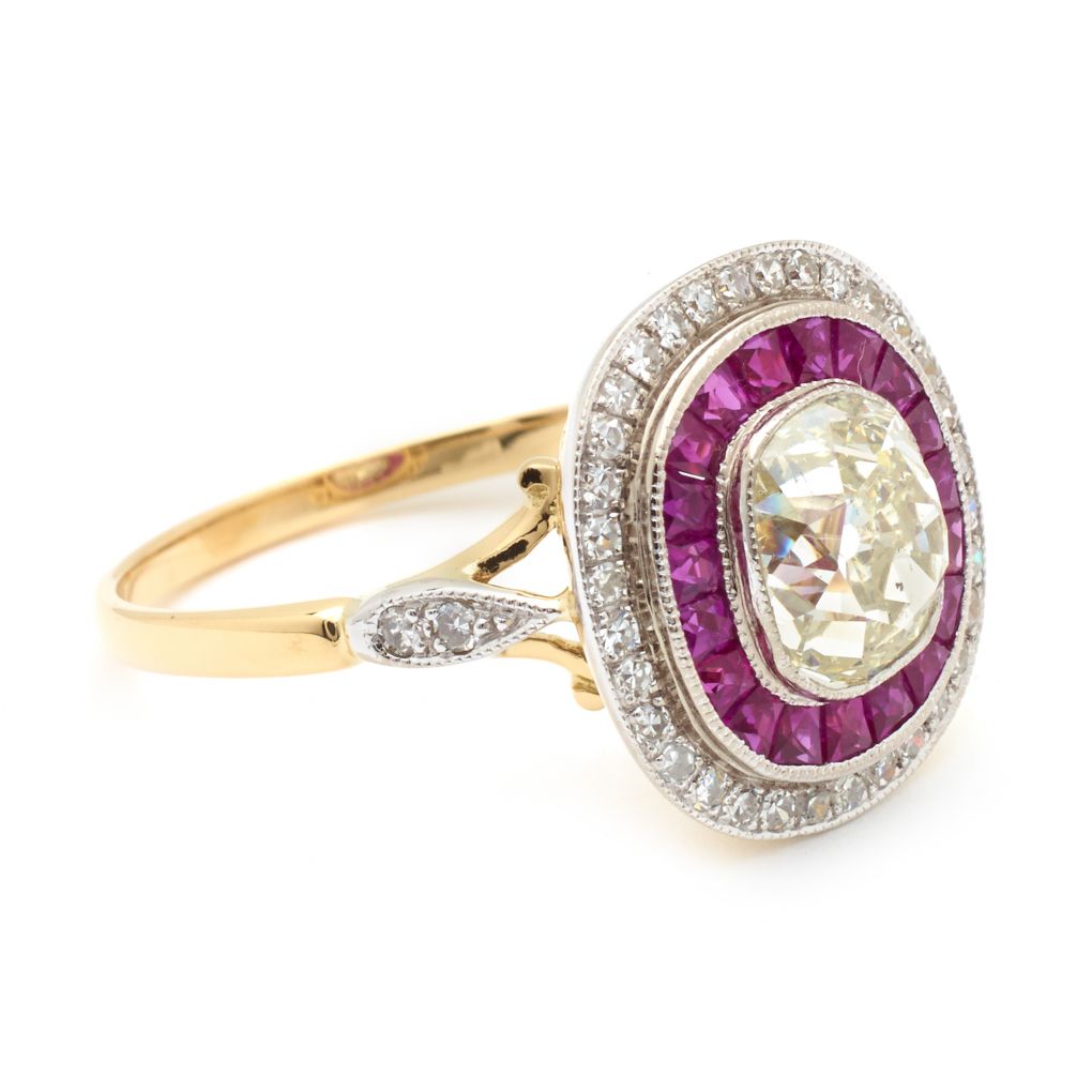 Vintage Edwardian Old-Mine Cut Diamond & Ruby Ring – Van Rijk