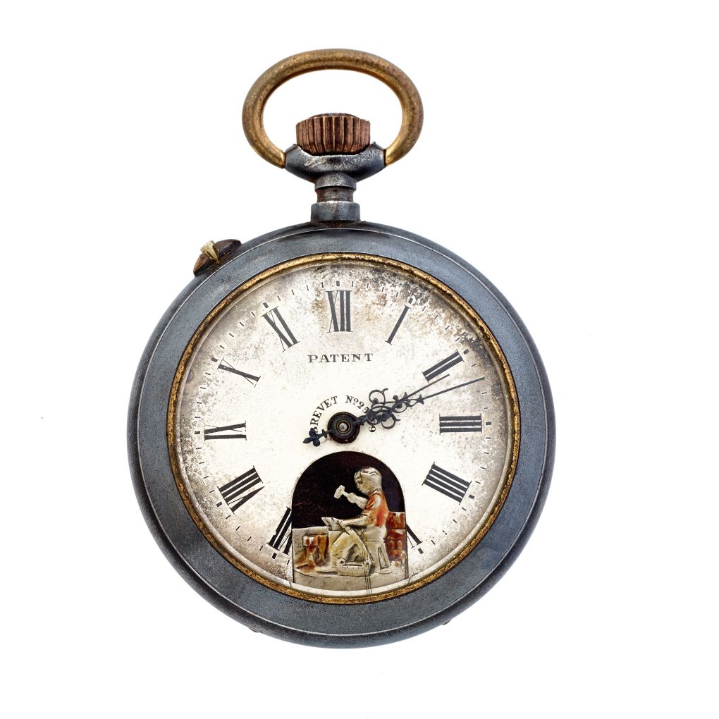 Vintage Swiss Blacksmith Automaton Gun-Metal Pocket Watch – Van Rijk