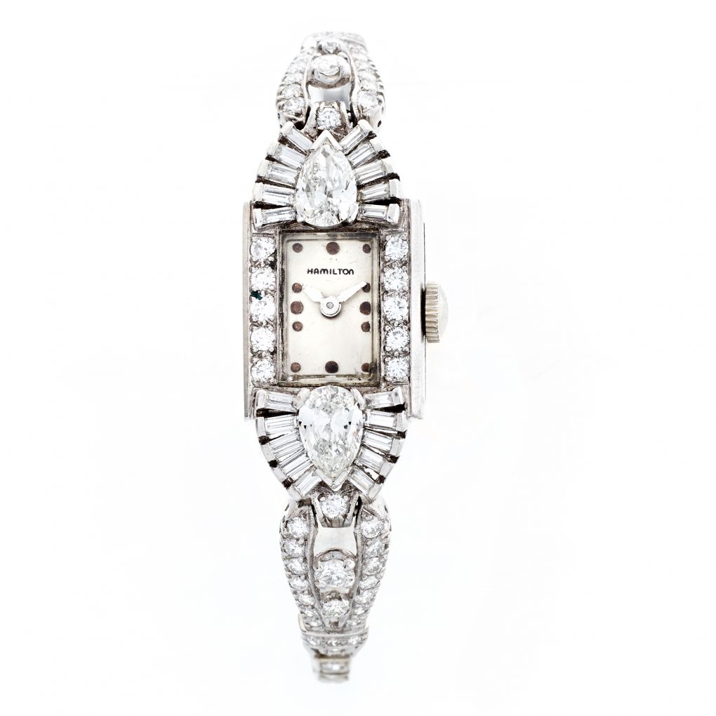Hamilton Vintage Diamond, Platinum & White Gold Watch – Van Rijk