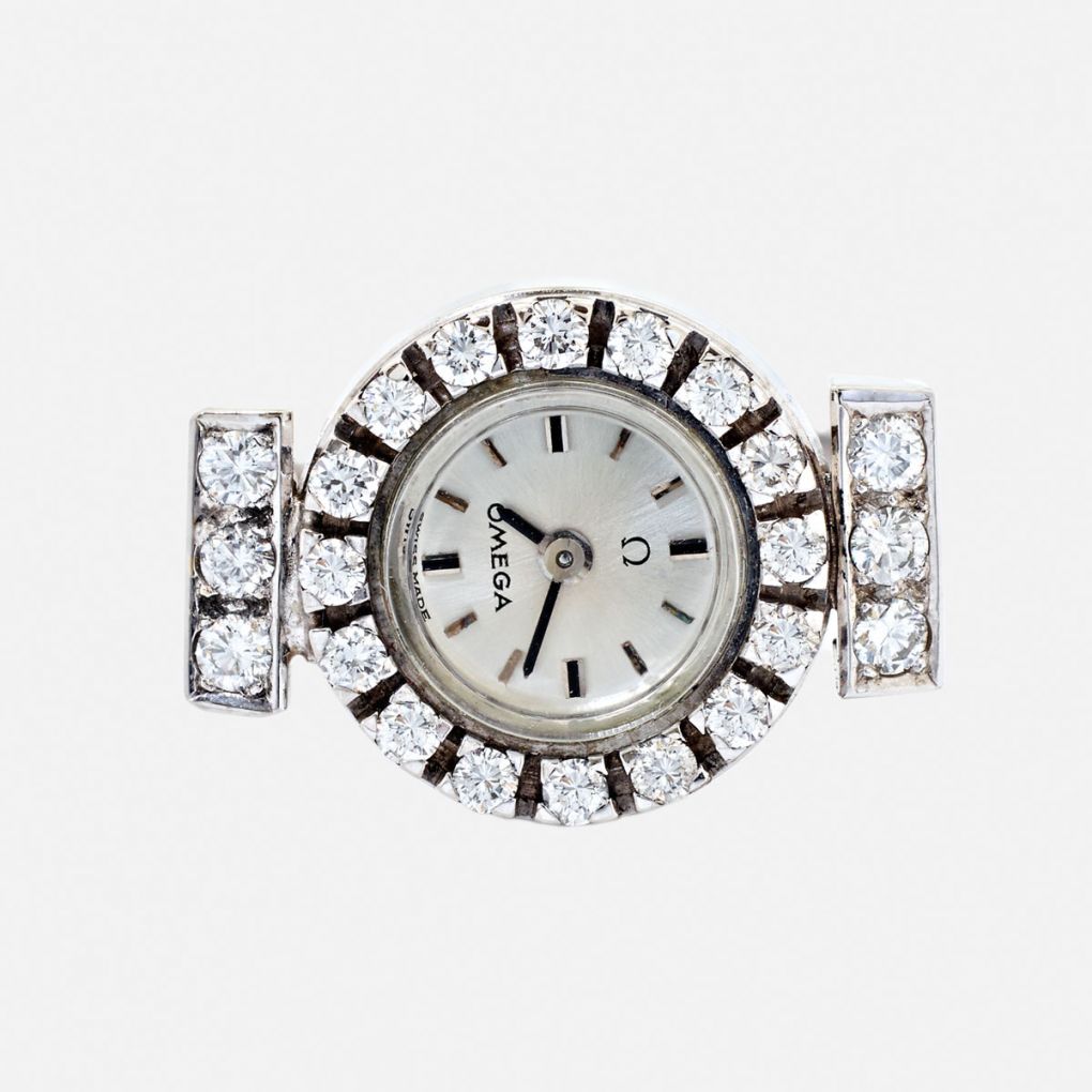 Omega White Gold & Diamond Manual Winding Watch Ring – Van Rijk